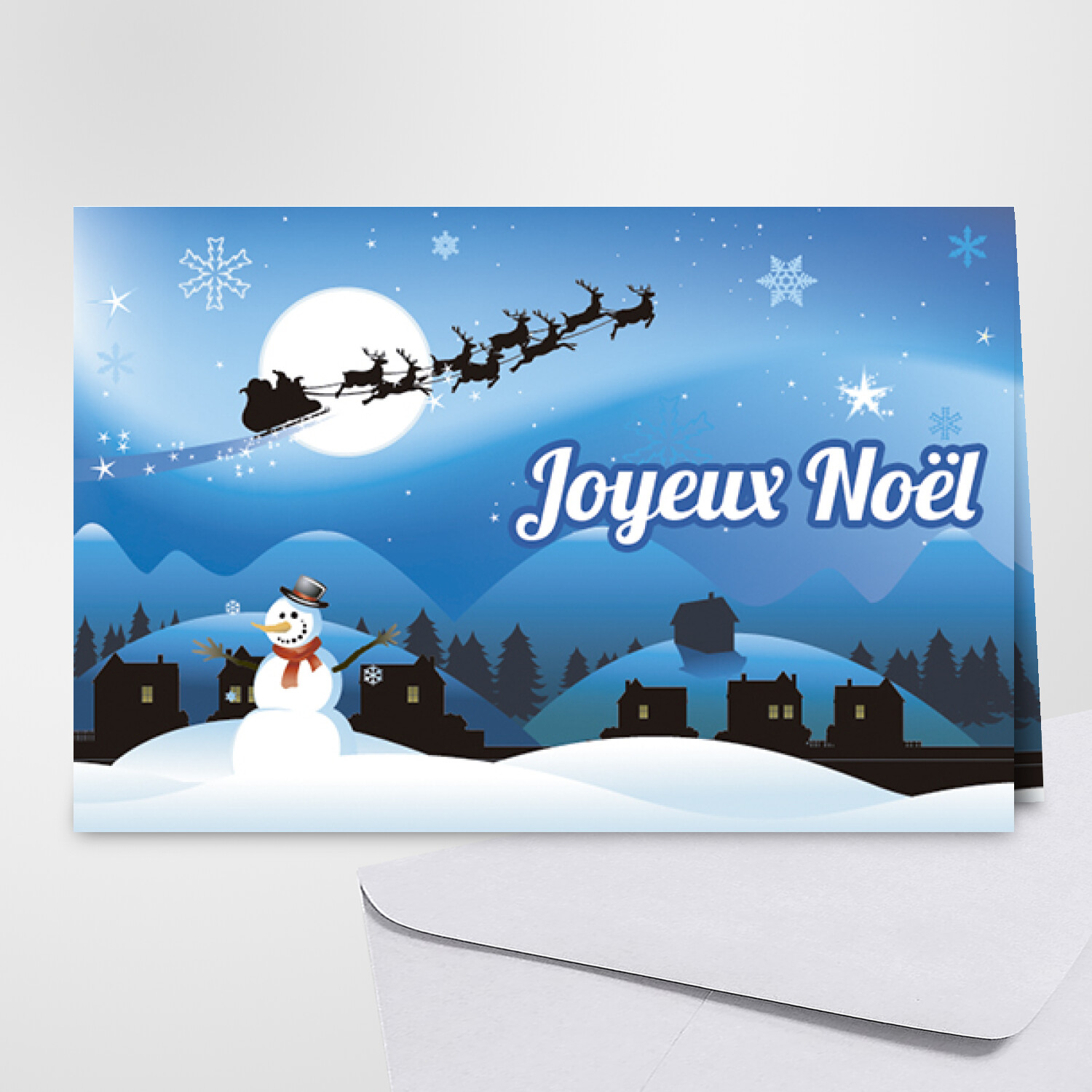 Carte virtuelle - Joyeux noël Bleu - Carte gratuite Carte joyeux Noël